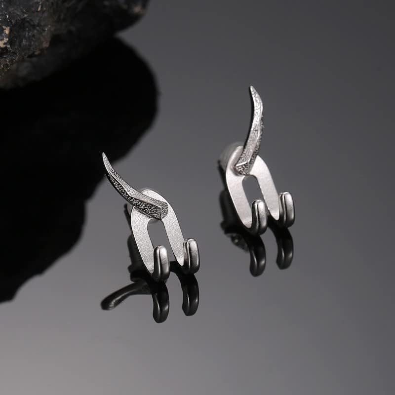 Detachable Dual Stud Earrings for Men, Punk Earring Studs for Women Man Jewelry Gift, Viking Gifts Earring for Men Hook Prong Earrings…