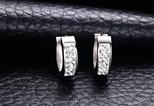 Stainless Steel Womens Mens Hoop Earrings Huggie Earrings CZ Piercings Hypoallergenic 18G (2pair Gold&Silver)