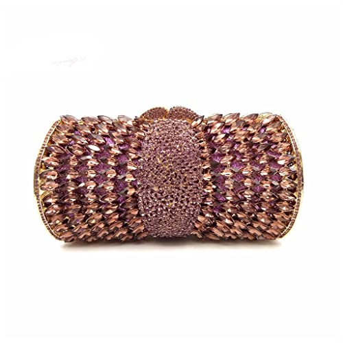ZLXDP Colorful Rhinestones Crystal Evening Clutches Bag Wedding Dress Bridal Diamond Chains Shoulder Handbags Purses