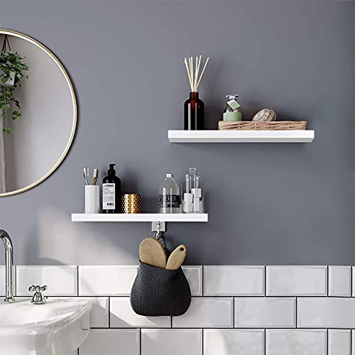 White Floating Shelves for Wall,Set of 3 Wall Shelves Perfect Home Decor for Bathroom Living Room Kitchen Bedroom Office Storage Shelf