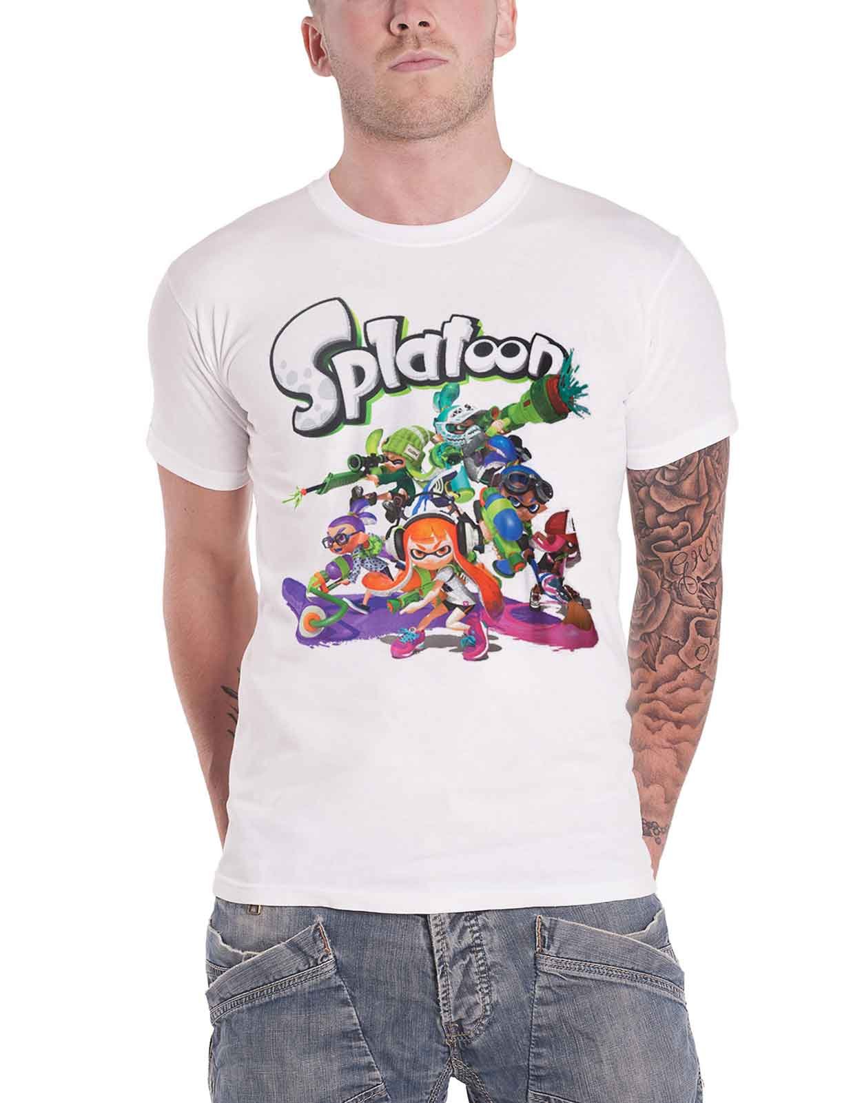 Nintendo T Shirt Splatoon Squid Party Character Logo Official Mens White