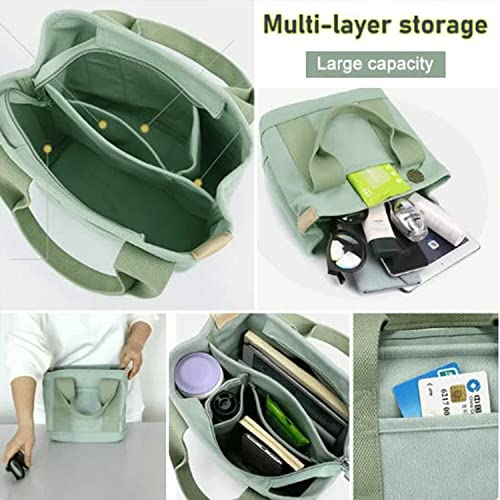 Large Capacity Multi Pocket Handbag, Ladies Fashion Canvas Tote, Canvas Bag With Zipper, Large Capacity Shoulder Bags (1PCS Black)
