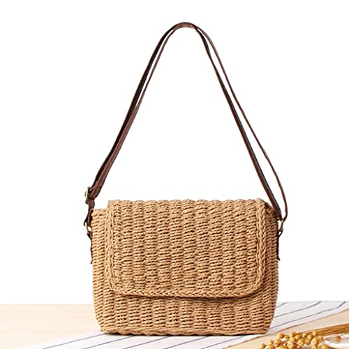 LIUZH Handmade Handbag Women Summer Beach Tote Woven Casual Bohemia Knitted Shoulder Bag (Color : D, Size : 1)