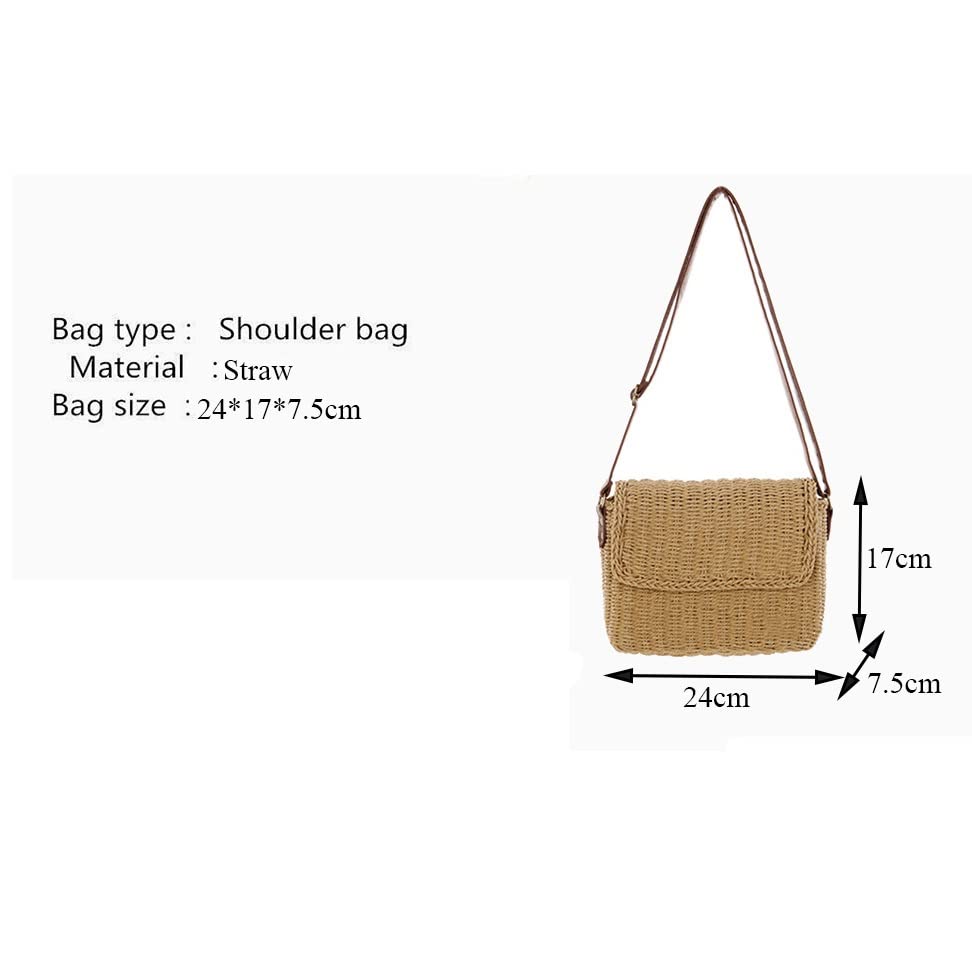 LIUZH Handmade Handbag Women Summer Beach Tote Woven Casual Bohemia Knitted Shoulder Bag (Color : D, Size : 1)