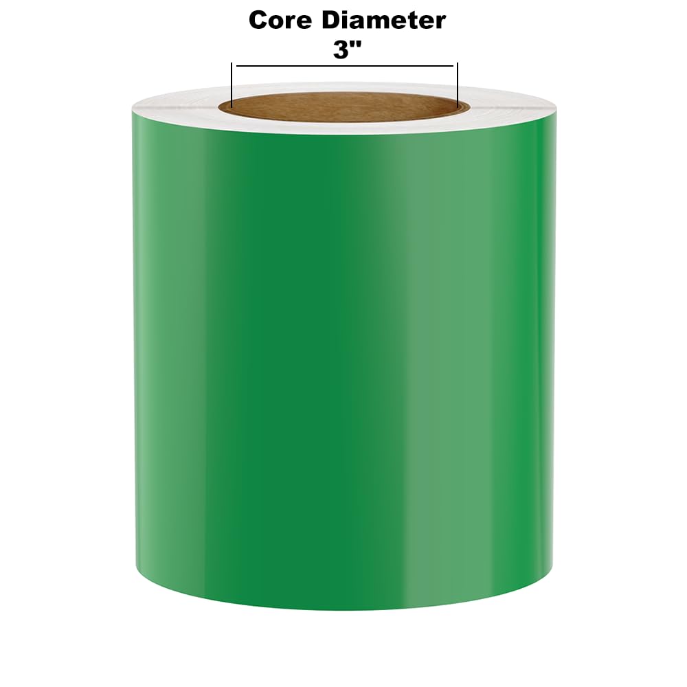 Premium Vinyl Label Tape for DuraLabel 9000 / Kodiak, LabelTac 9, VnM 8, SafetyPro 9G and Viscom ProMax 9, Green, 6" x 150'