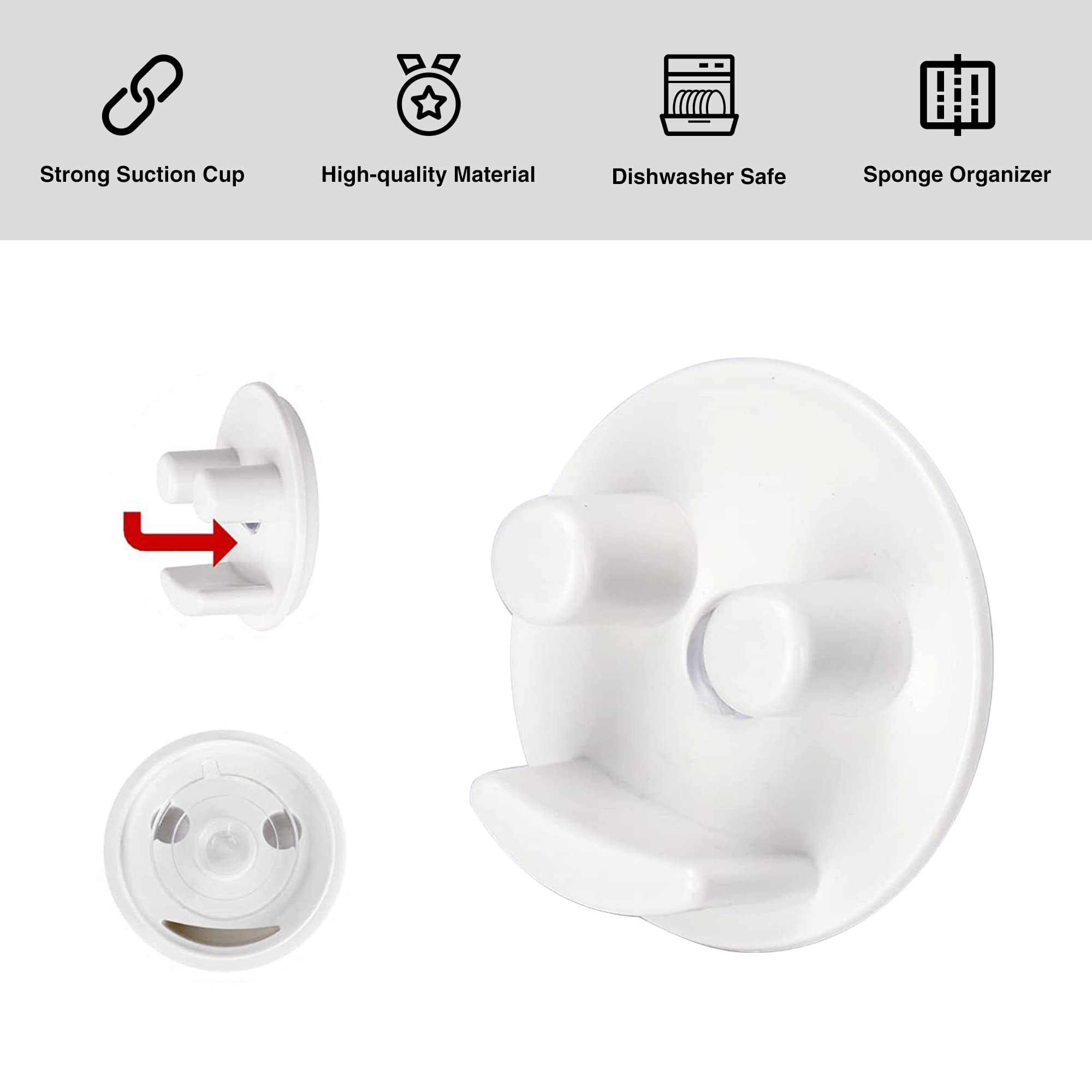 Omoojee Sponge Holder, 2 Pack Suction Sponge Organizer for Kitchen and Bathroom, Sponges Not Included