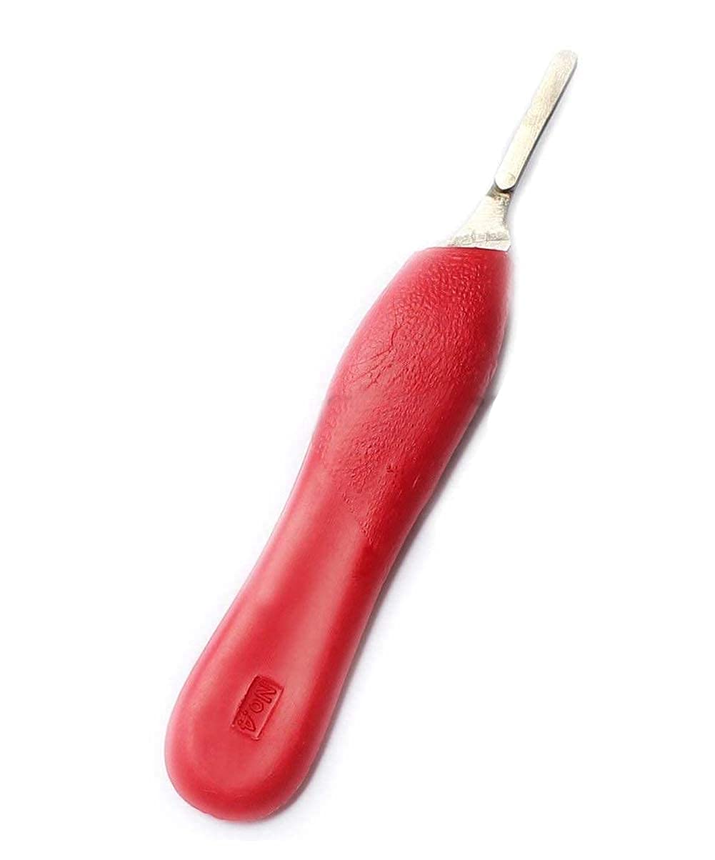 OdontoMed2011 Set of 50 Pieces Scalpel Knife Handle #4 Red Plastic Grip Veterinary, Dental Instruments