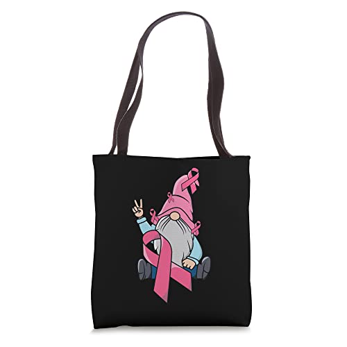 Gnome Pink Ribbon Breast Cancer Awareness Month Cute Warrior Tote Bag