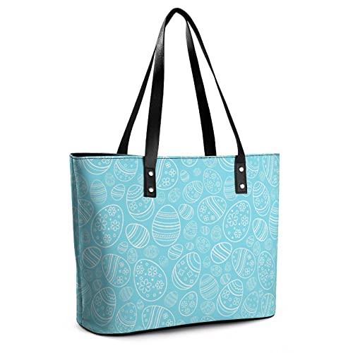 Womens Handbag Easter Eggs Leather Tote Bag Top Handle Satchel Bags For Lady