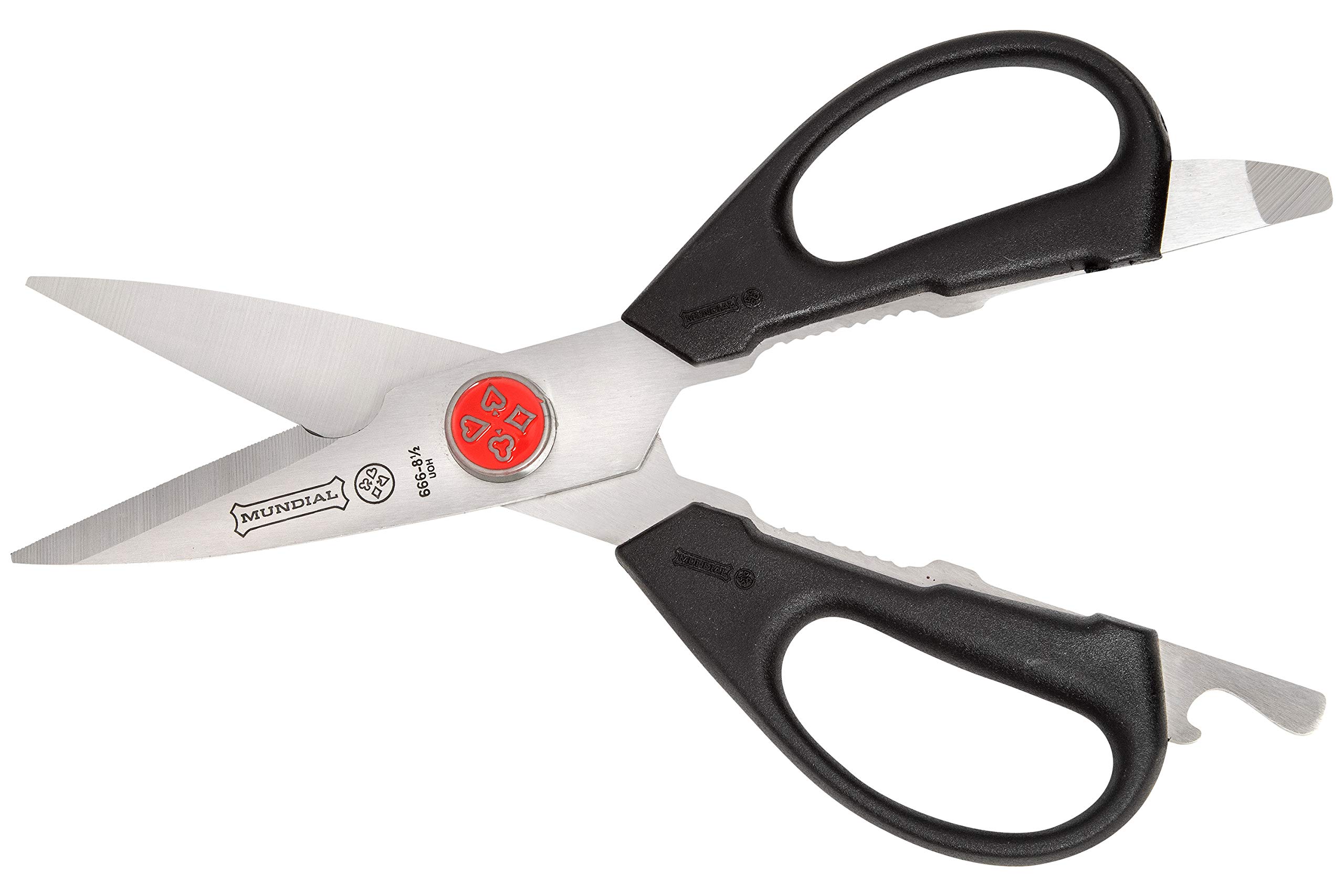 Mundial BP666 Red Dot 8 1/2" Take-A-Part Kitchen/Utility Shears