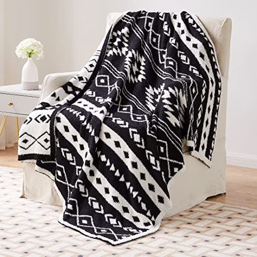 Super Soft Southwest Throw Blankets Aztec Reversible Throws Cover for Couch Chair Sofa Bed Outdoor Beach Travel, 51"x63"