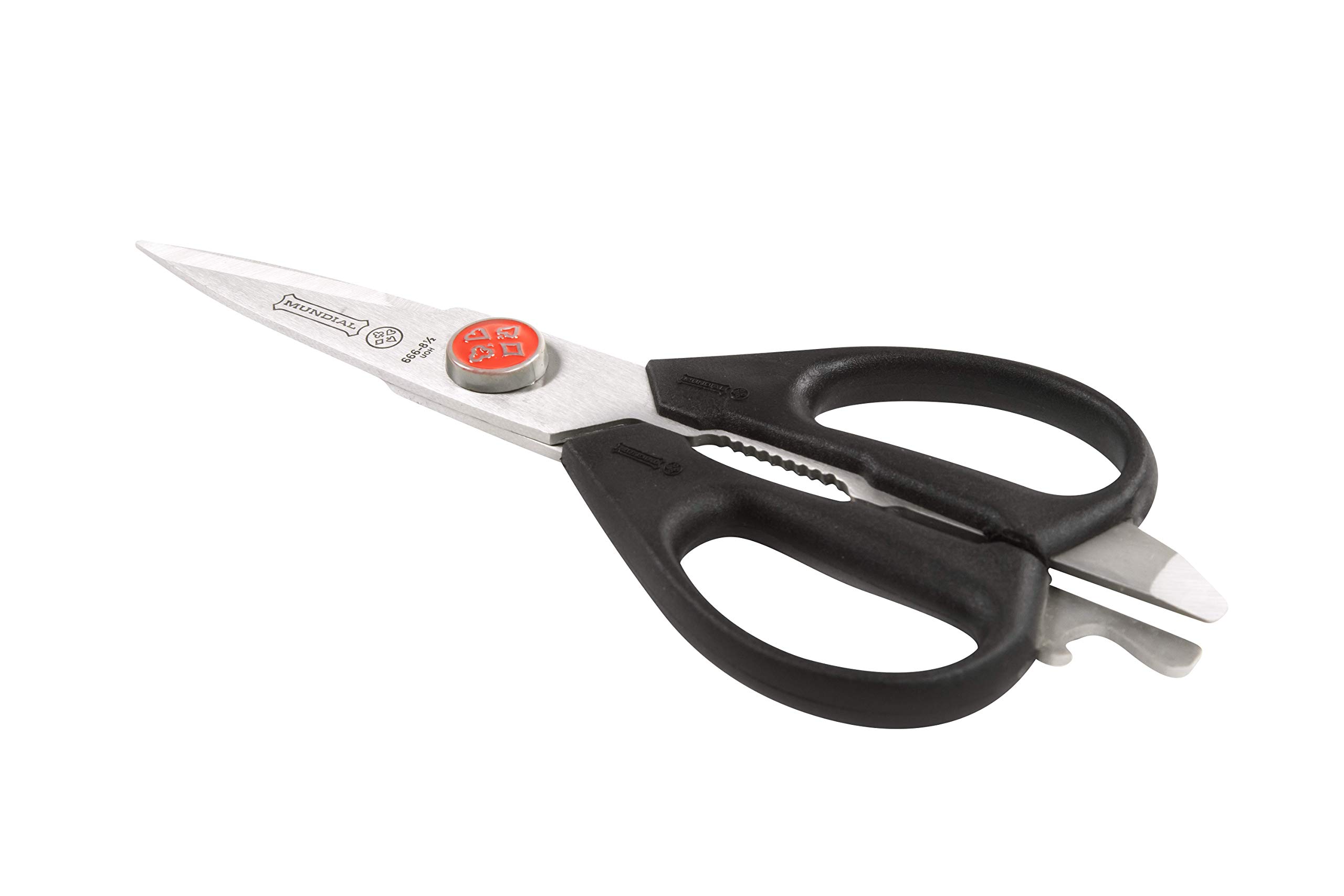 Mundial BP666 Red Dot 8 1/2" Take-A-Part Kitchen/Utility Shears