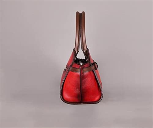 ZHUHW Leather Women's Bag Flower Handbag Hand-Painted Chinese Style Floral -Shoulder Messenger Bag (Color : D, Size