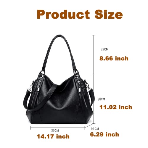 WENICER Hobo Bags for Women Leather Purses and Handbags Large Hobo Purse Shoulder Bags with Adjustable Shoulder Strap-Red