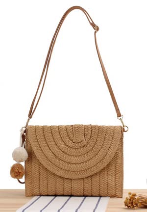 FGSS Womens Straw Clutch Purses Summer Beach Bags Woven Envelope Handbags Wallet