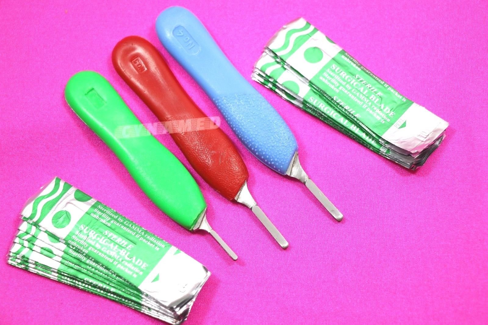 3 PCS Scalpel Handle # 3 +#4 + #5 + 60 Scalpel Blades Suitable for Dermaplaning, Crafts Pack of 3-CYNAMED