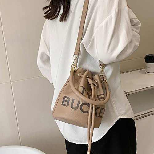 The Bucket Bags and Purses For Women Drawstring Handbags Hobo Purse (brown)