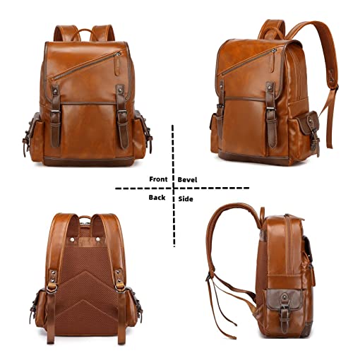 RBATG Women's Fashion Designer Backpack,Vegan Leather Backpacks For Work Travel College,Unisex Shoulder Daypack(brown-2216)