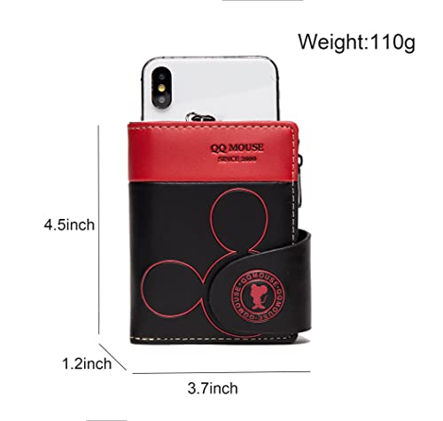 YAFUBO Small Wallet for Women Cute Mouse PU Leather Card Holder Organizer Zipper Coin Purse