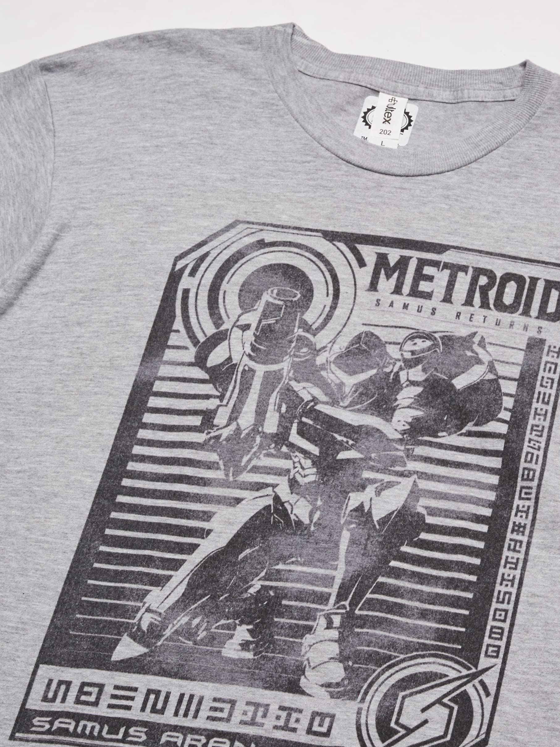 Nintendo Men's Posted Metroid T-Shirt, X-Large, Athletic Heather
