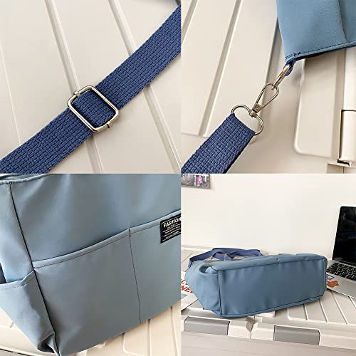 Shoulder Bag for Women Men Retro Nylon Large Hobo Bag Crossbody Bag Tote Multiple Pocket Fashion Purse