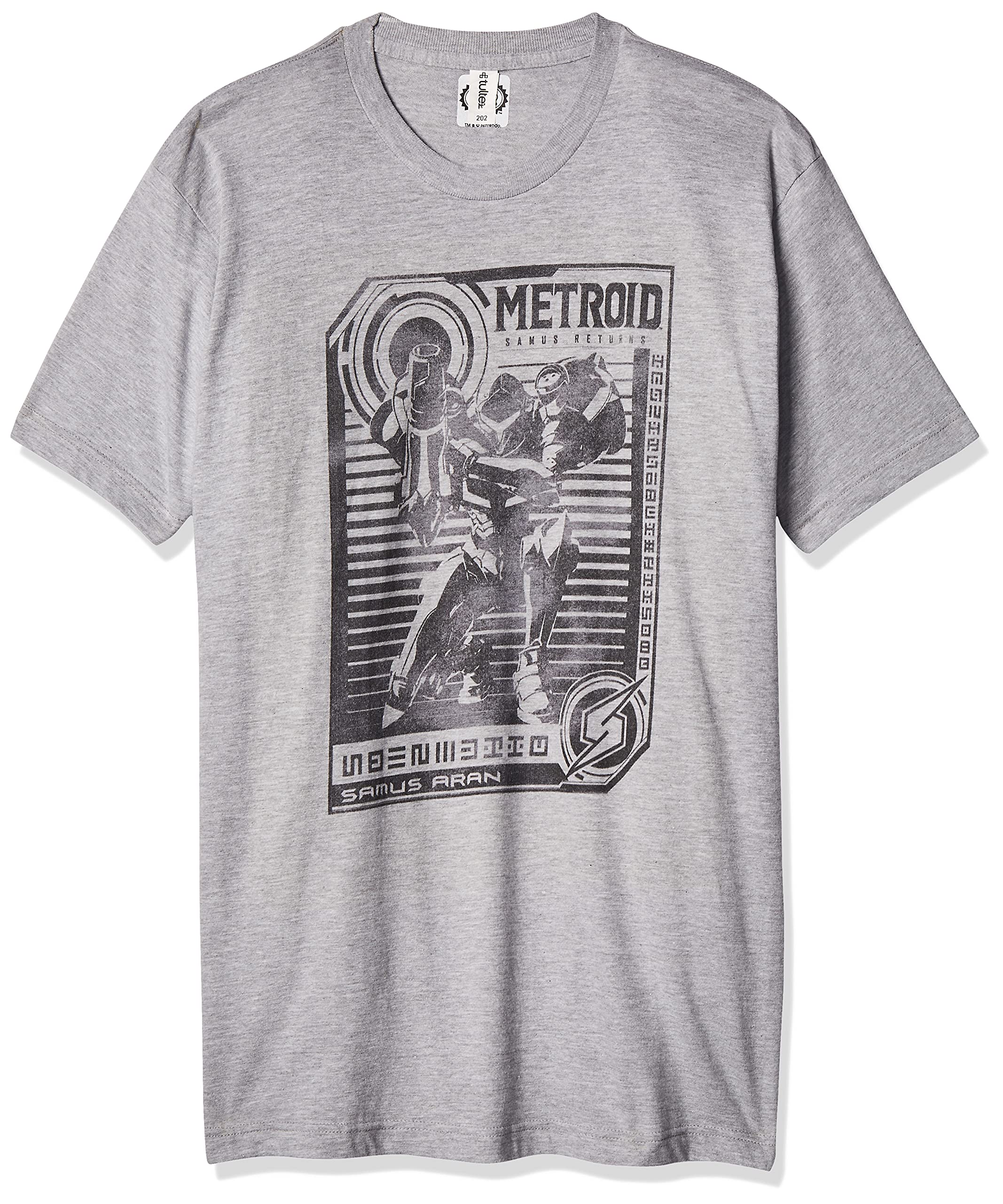 Nintendo Men's Posted Metroid T-Shirt, X-Large, Athletic Heather