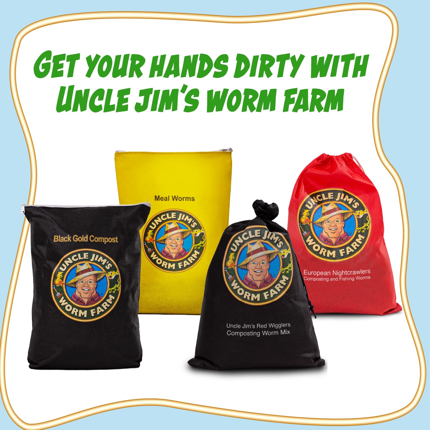 Uncle Jim's Worm Farm 5000 Count Red Wiggler Composting Worms Mix for Garden Soil or Fishing | Starter Pack of Compost Worms Improves Soil Structure and Quality for Healthier Gardens