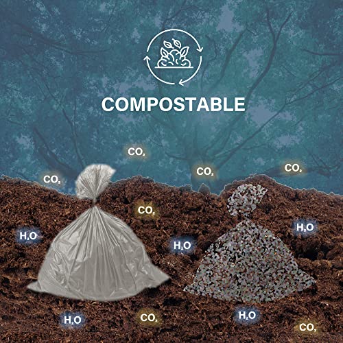 Heart of Tafiti 13 Gallon Compost Bags, US BPI ASTM D6400 Certified Compostable Trash Bags, Extra Thick Tall Kitchen Waste Bags for Food Scrap, 50 Count