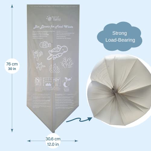 Heart of Tafiti 13 Gallon Compost Bags, US BPI ASTM D6400 Certified Compostable Trash Bags, Extra Thick Tall Kitchen Waste Bags for Food Scrap, 50 Count