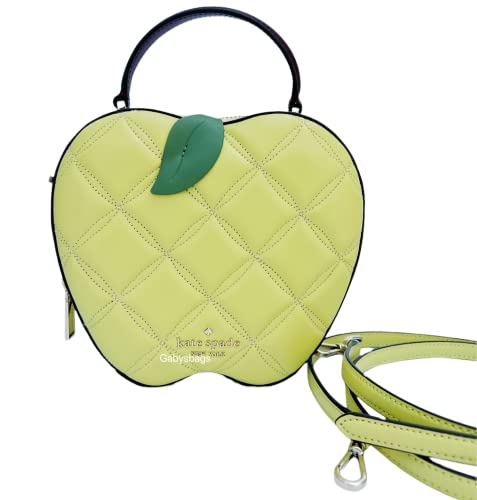 Kate Spade Honeycrisp Apple Novelty Crossbody Quilted Leather Green Multi
