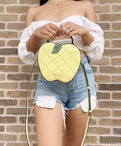 Kate Spade Honeycrisp Apple Novelty Crossbody Quilted Leather Green Multi