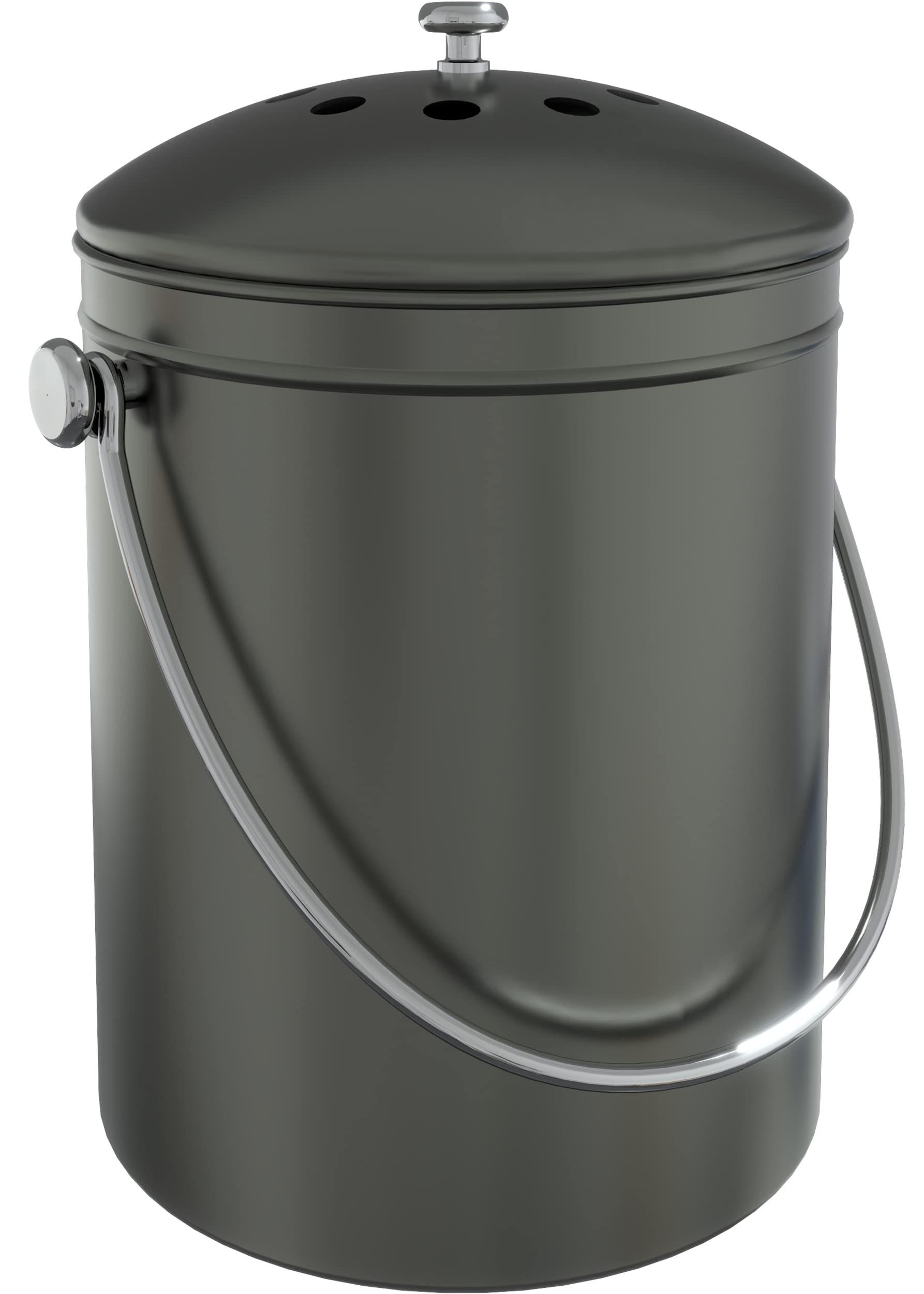 Utopia Kitchen Compost Bin for Kitchen Countertop, 1.3 Gallon Compost Bucket for Kitchen with Lid, Includes 1 Spare Charcoal Filter (Grey)