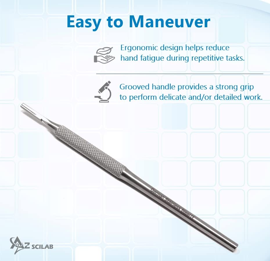 Premium Quality Round Scalpel Handle #4, Stainless Steel (Fits Size 20-26 Scalpel Blades)