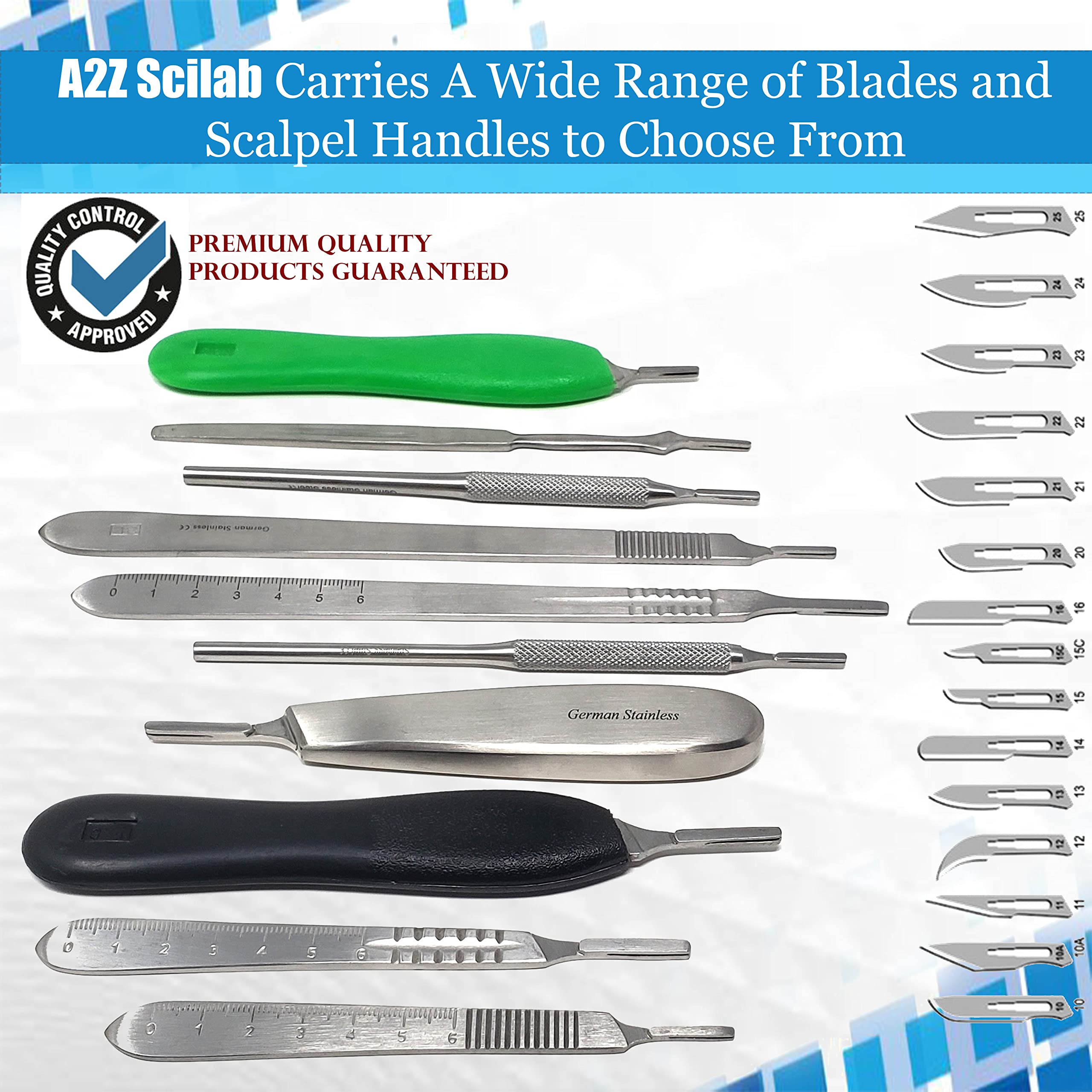 Premium Quality Round Scalpel Handle #4, Stainless Steel (Fits Size 20-26 Scalpel Blades)