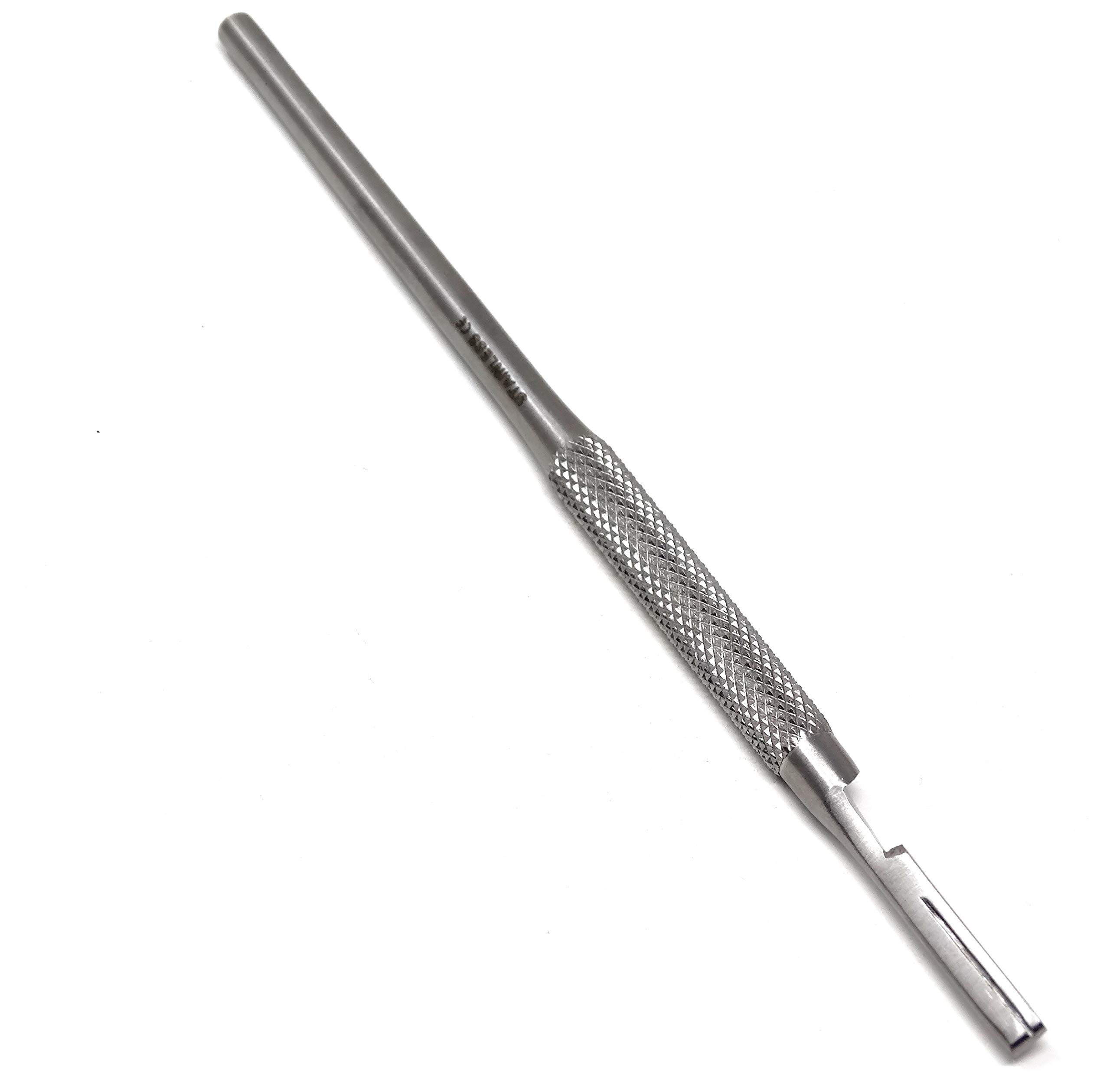 Premium Quality Round Scalpel Handle #4, Stainless Steel (Fits Size 20-26 Scalpel Blades)
