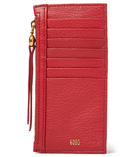 HOBO Carte Compact Wallet For Women - Hide Leather Construction With Multiple Card Slots And Zipper Pocket, Durable and Handy Wallet Scarlet One Size One Size