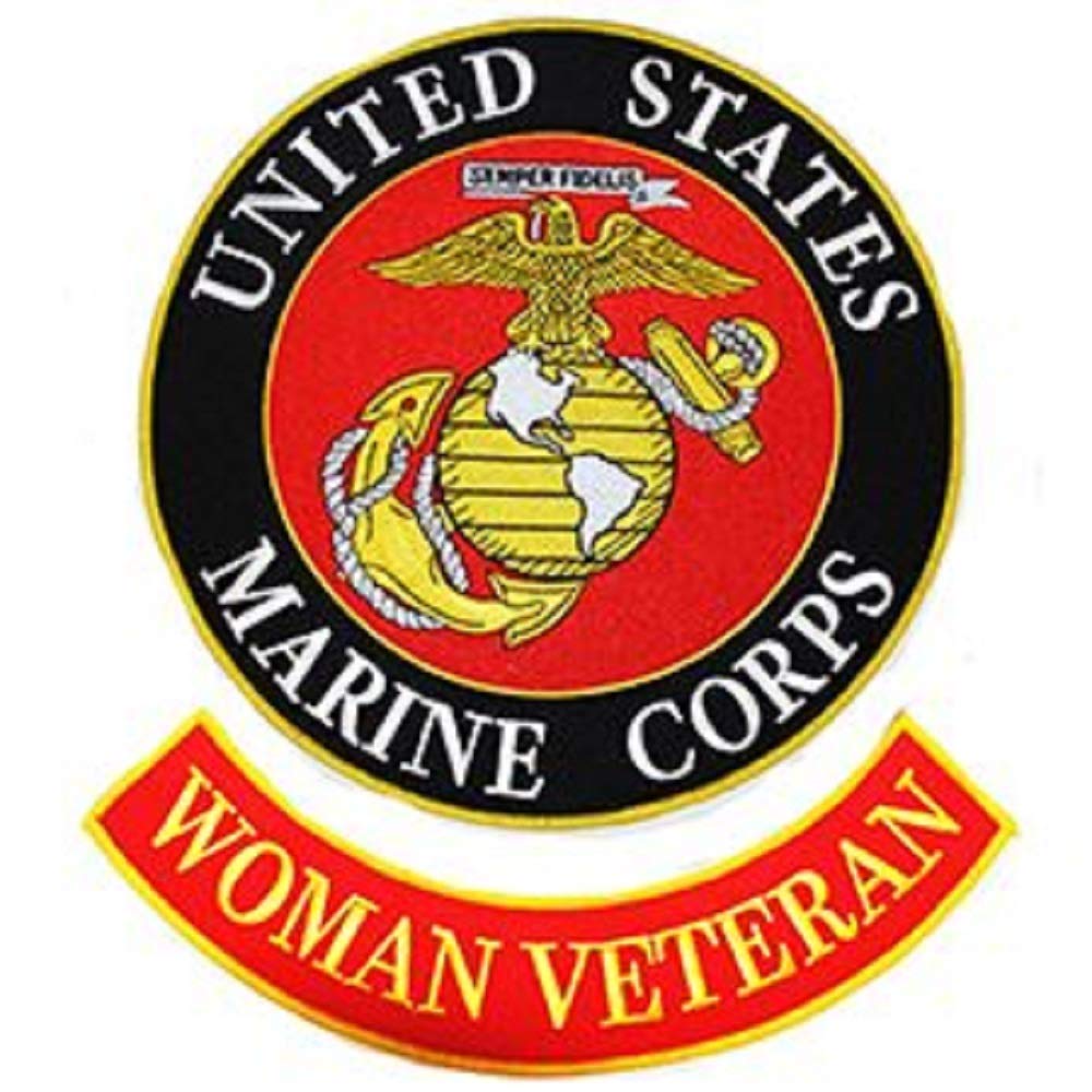 United States Marine Corps, Woman Veteran - Premium Quality Iron On Patch - 12"