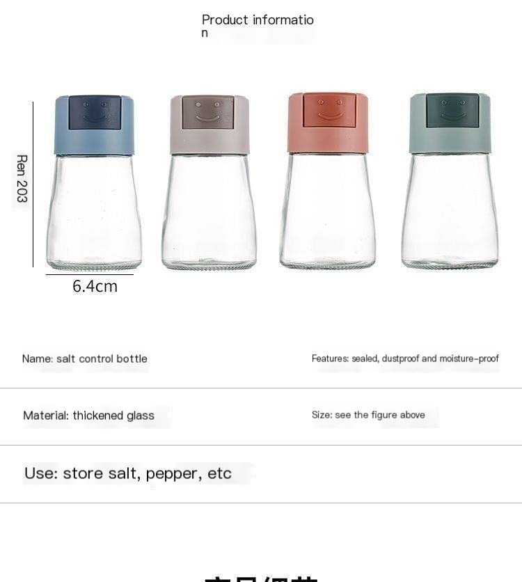 Gold Salt And Pepper Shakers, Measuring Salt And Pepper Shakers, Accurately Quantifying Each 0.5g-1/8 Tsp, Quantifying Spice Dispenser, Salt Shaker With Lid, Airtight Transparent Glass Flavoring Bottl