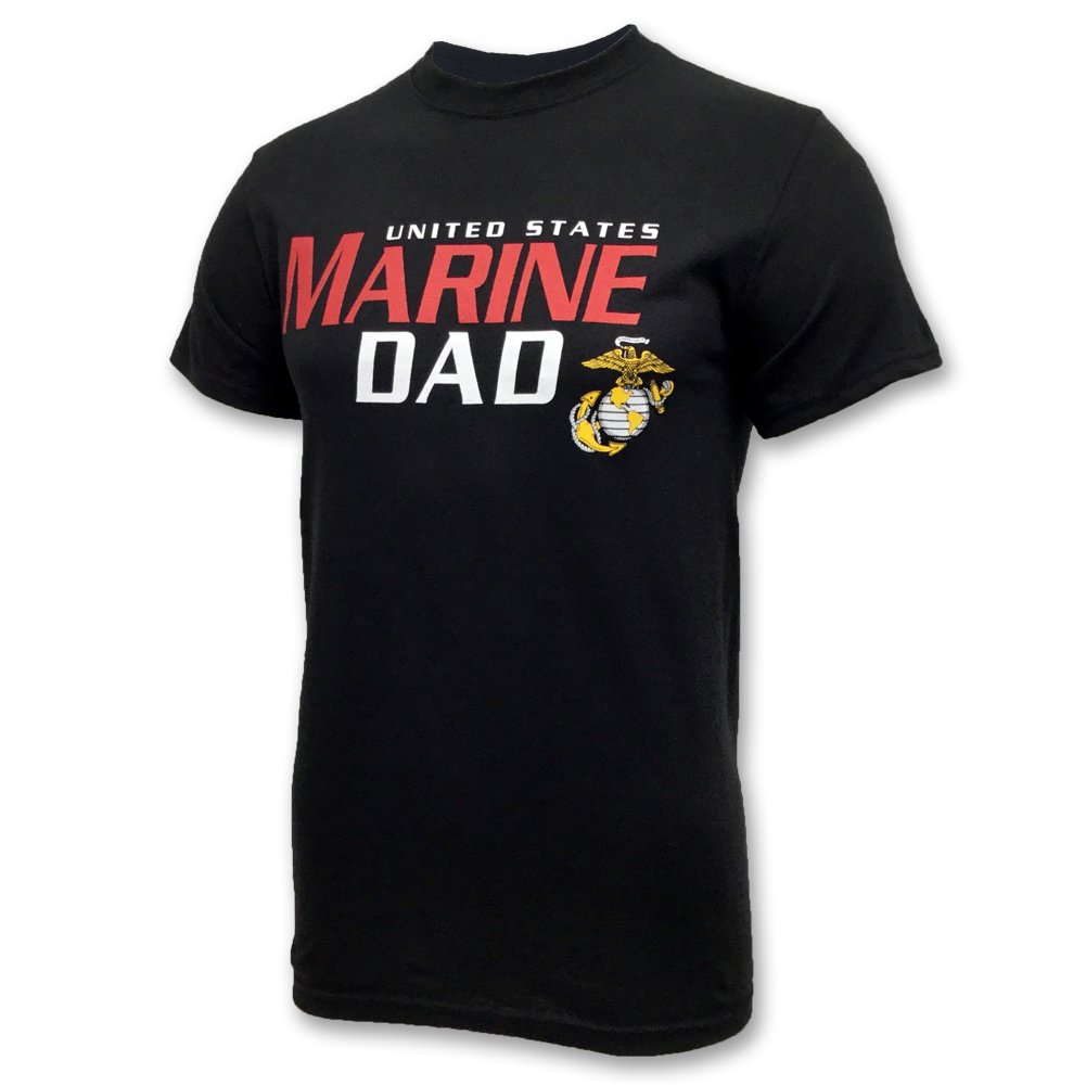 Armed Forces Gear Men's US Marine Dad Short-Sleeve T-Shirt - Officially Licensed United States Marines Shirts for Men (Black, Medium)