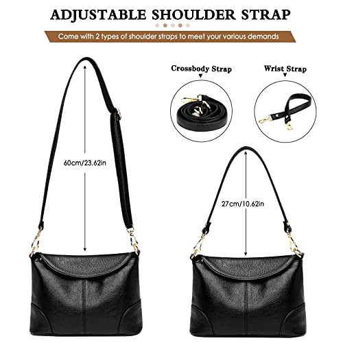 HUANLANG Crossbody purses for Women Trendy Designer Cross Body bag purses Ladies PU Leather Shoulder Bag Fashion Black Crossbody Handbags for Travel Holiday Office Daily Party Casual