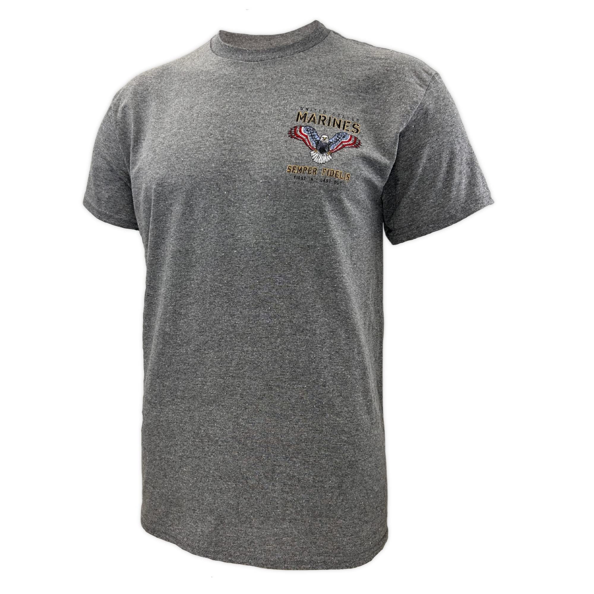 Armed Forces Gear Men's US Marine Corps Stars and Stripes T-Shirt- Official Licensed United States Marines Shirts for Men (Graphite, Medium)