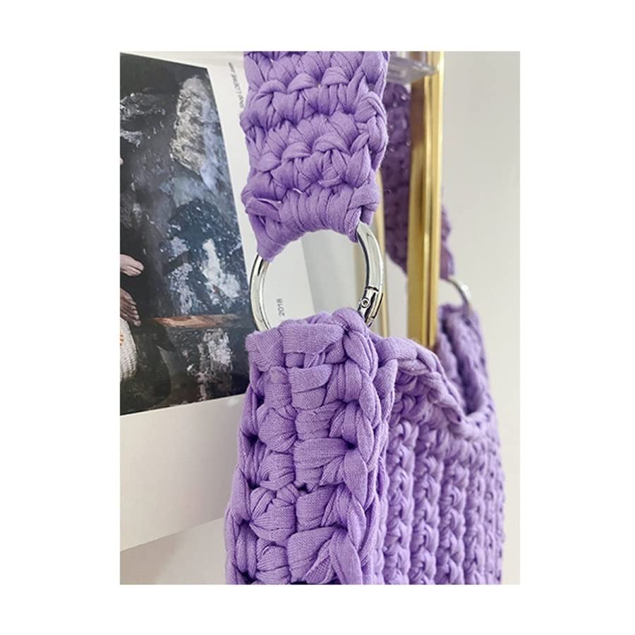 SFMZCM Crochet Women Shoulder Bag Handmade Knitting Hobos Tote Wide Strap Handbags and Purses Woven Clutch (Color : C, Size : 1)