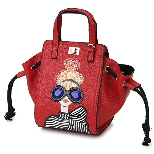 ENJOININ Novelty Lady Face Purses and Handbags for Women Funky Top Handle Satchel Tote Crossbody Shoulder Bags