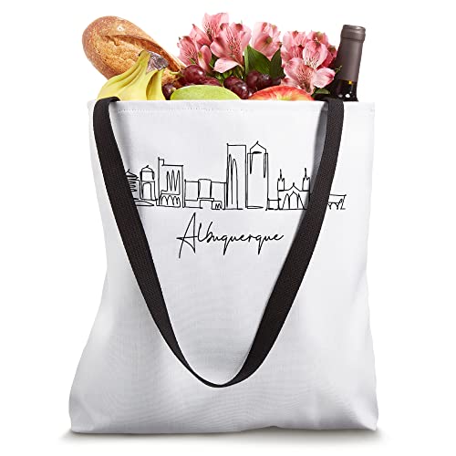 city skyline travel souvenir tourist Albuquerque New Mexico Tote Bag