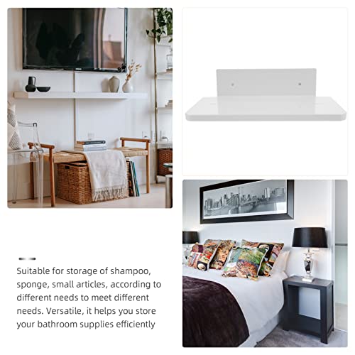 Alipis Wall Mounted Shelves Wall Mounted Shelves Plastic Floating Wall Punch Free Storage Rack Bathroom Utensil Rack Plastic Wall Rack Shelves Small Stick Sink Shelf Sink Shelf