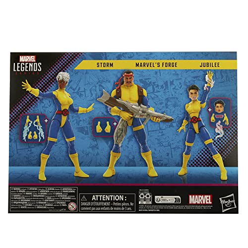 Marvel Legends Series Forge, Storm, & Jubilee X-Men 60th Anniversary Action Figure Set, 6-Inch Action Figures