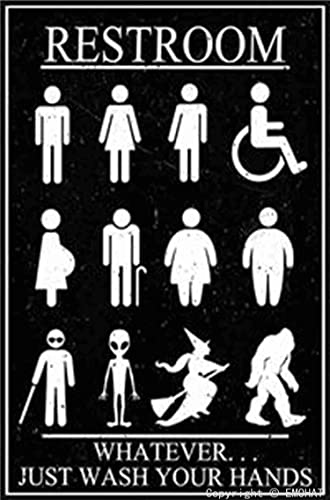 Funny Restroom Sign Whatever Just Wash Your Hands Style Funny Metal Door Sign Restroom Bathroom Door Sign For Toilet Home Hotel Wall Decor 8 X12 Inch