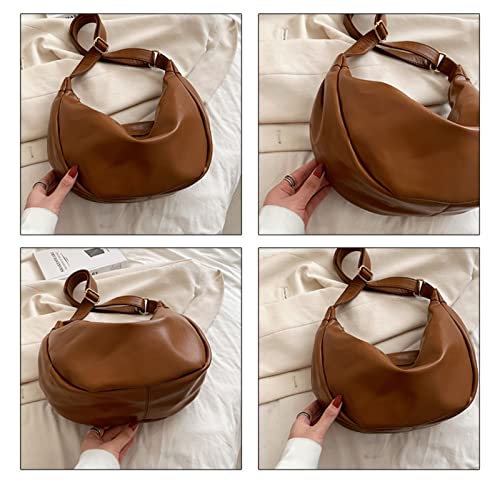 Women Hobo Bag Simple Shoulder Bag Dumpling Bag Crescent Crossbody Bag Casual Messenger Bag, for Family or Friends Gift