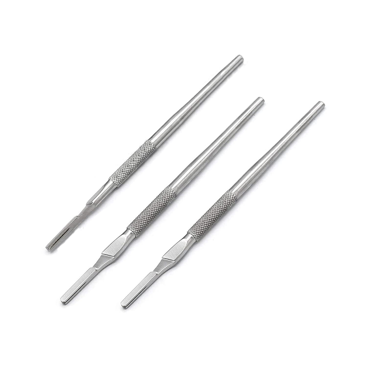 DDP 3ea #4 Scalpel Handle Blade Holder Round with Grip Pattern Uses Blades No. 20-24
