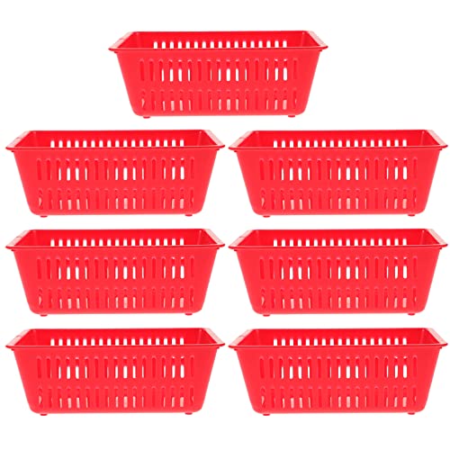 Totority Woven Baskets Coin Storage Baskets, Storage Basket 7Pcs Mini Basket Classroom Storage Baskets Plastic Baskets Random Color Decorative Tray